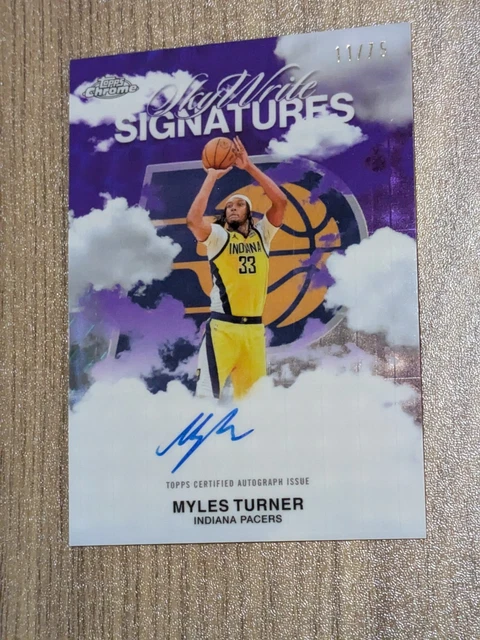 2025-26 TOPPS CHROME - Myles Turner Sky Write Signatures Purple 11/75 ...