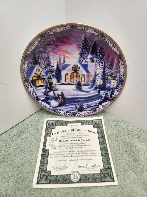 THE LITTLE CHURCH In The Vale Renee McGinnis Collector Plate Bradford ...