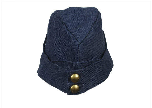 BRITISH ARMY SIDE Cap 1940's WW2 Forage Chip Hat Kings Crown-Blue Color ...