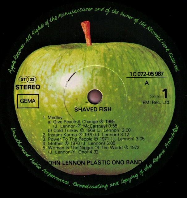 LP JOHN LENNON - SHAVED FISH - APPLE # 1C072-05987 - Export NL/D 1975 ...