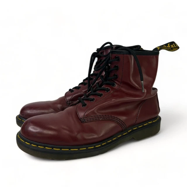DR MARTENS OXBLOOD Red Genuine Leather Lace Up Combat Boots UK9 43 S65 ...