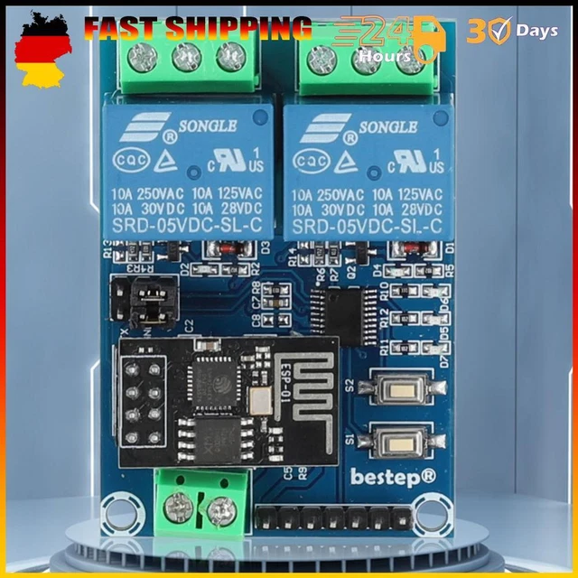 - MODULO RELÈ WIFI 5V/12V ESP8266 scheda relè di controllo WiFi per Arduino(2s) EUR 7,19 ...