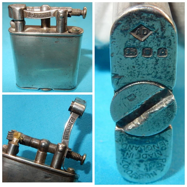 ANTIQUE HM 1936 Alfred Dunhill Sterling Silver Lift Arm Cigarette Lighter £160.88 - PicClick UK