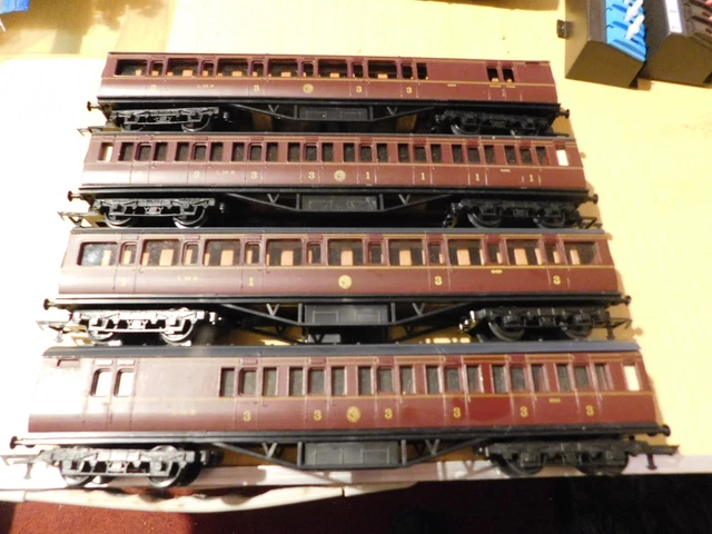 RAKE OF 4 Grafar LMS red coaches all good £29.82 - PicClick UK