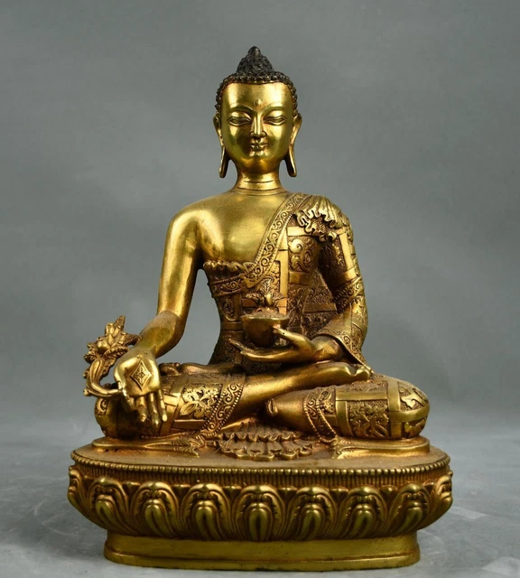 10.8 &RARE STATUE de Bouddha bouddhique sitzen en cuivre doré dans chinoise EUR 264,00 - PicClick FR