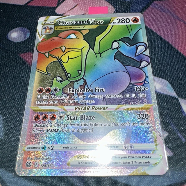 POKEMON CHARIZARD 174/172 Brilliant Stars Secret Rare Rainbow Mint ...