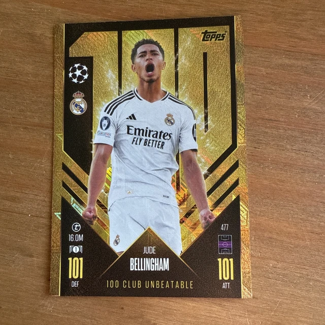 TOPPS MATCH ATTAX 2025 24/25 - Jude Bellingham 100 Club Unbeatable #477 ...