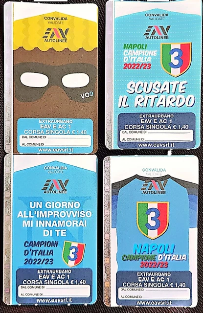 BIGLIETTI COMMEMORATIVI EAV Tricolore Scudetto Napoli 2022/2023 RARI ED ...