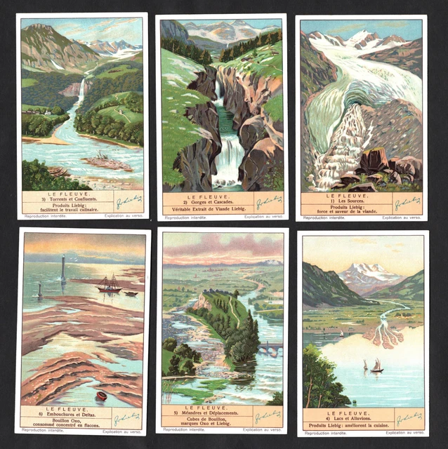 LIFE OF A River Cards Set 1938 Liebig Geography Glacier Mountain Stream ...