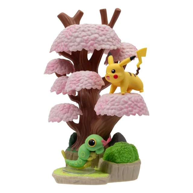 POKÉMON ENVIRONMENT SET Spring Forest & Caterpie & Pikachu 5 cm EUR 24 ...