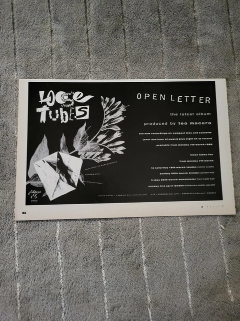 TPQM9 ADVERT 5X8 Loose Tubes : 'Open Letter' Album £5.99 - PicClick UK