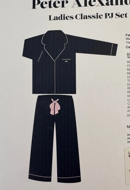 PETER ALEXANDER WOMENS UK 🇬🇧 Release Penny Stripe Satin PJ Set Size 2 ...