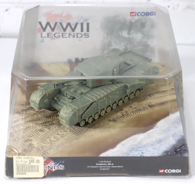 CORGI WWII LEGENDS Churchill Mk3 Tank 1:50 British Army D Day 60th Ann ...