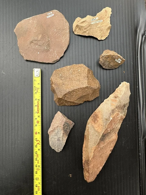 AUSTRALIAN ABORIGINAL NEOLITHIC STONE TOOLS some with locations noted ...