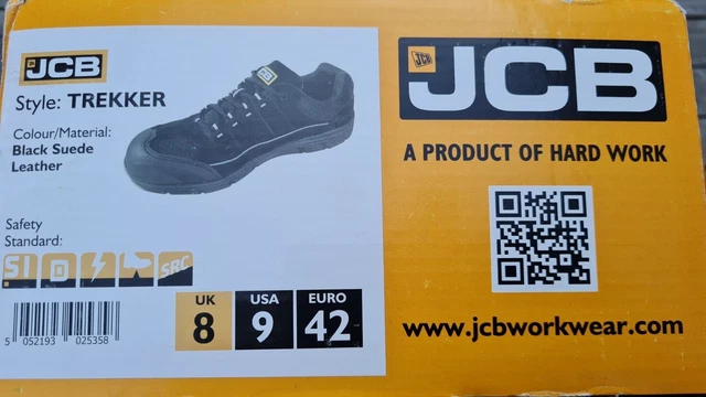 JCB SAFETY SHOES SUEDE WORK STEEL TOE CAP UK SIZE 8 / EUR 42 Used twice ...
