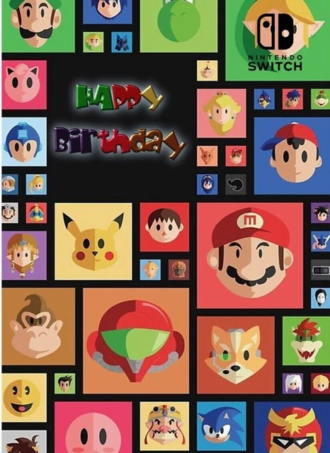 PERSONALISED NINTENDO SWITCH Birthday Card inside printing HQ Mam Son ...