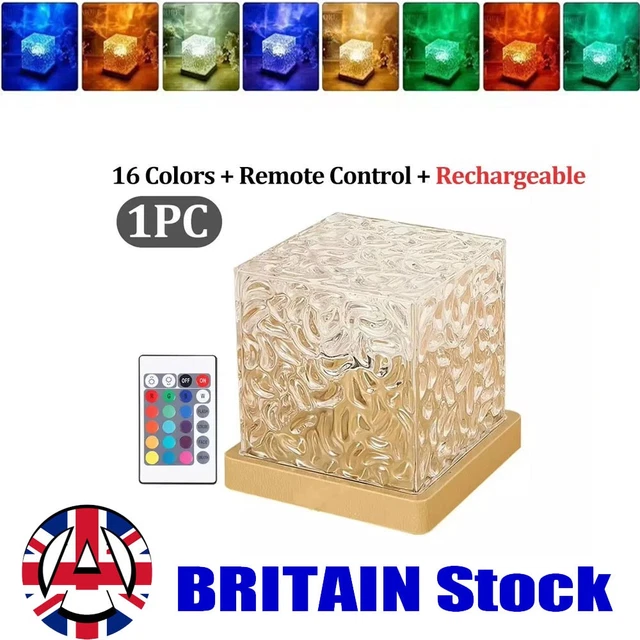 16 COLOR LED Cube Northern Lights Water Wave RGB Light Atmosphere Lamp ...