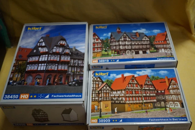 H0 KIBRI 38450 + 38909 + 38919 Fachwerkhaus 3 er Set Ungebaut - NEU in ...