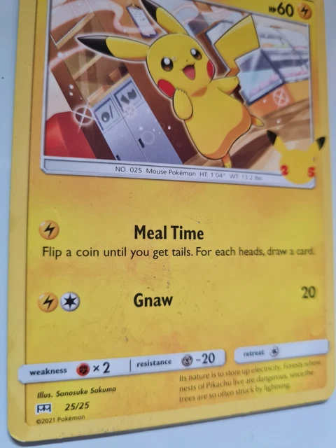 PIKACHU DAMAGED MCDONALDS 2021 25th Anniversary Pokemon Trading Cards ...