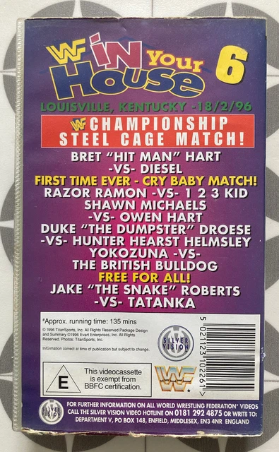 VINTAGE WWF IN Your House 6 VHS Silver Vision. Tested And Working £10. ...
