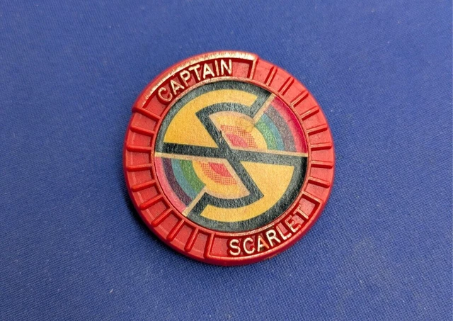 VERY RARE PLASTOID Captain Scarlet badge Vintage 1967 Gerry Anderson £ ...