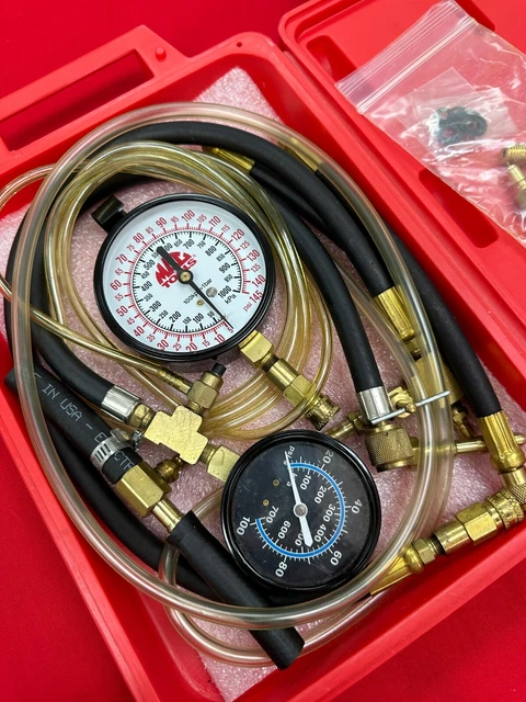 PRE-OWNED MAC TOOLS Basic Fuel Injection Test Gauge Kit Set In Red Hard ...