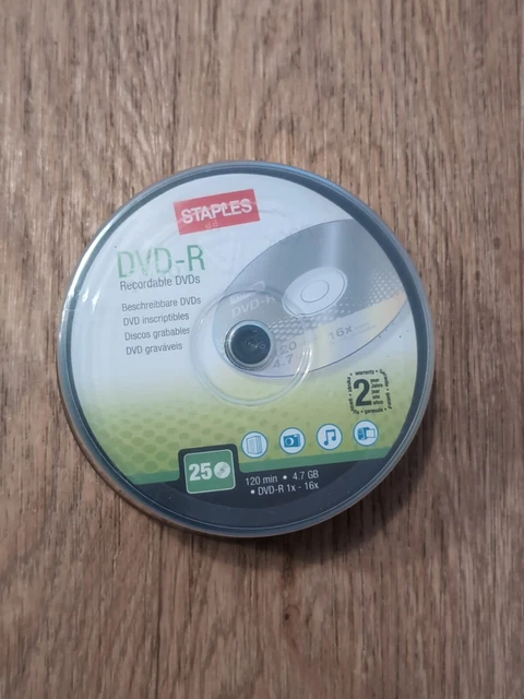STAPLES - CD-R & DVD-R - New & sealed 25 Cds In pack £12.99 - PicClick UK