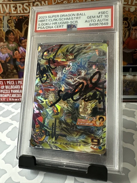SUPER DRAGON BALL Heroes UGM9-SEC Son Goku PSA 10 et X4 SIGNÉ par tous les ENG VA ! EUR 548,26 ...