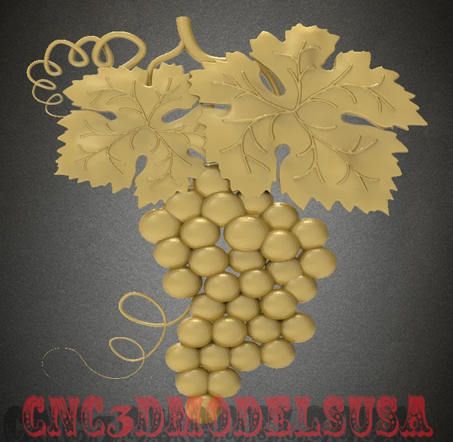 GRAPES PLANT LEAF 3d model STL file for cnc router laser & 3d printer £1.24 - PicClick UK