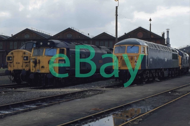 35MM RAILWAY SLIDE of Class 56 56071 & 50048 @ Crewe Works - Copyright ...