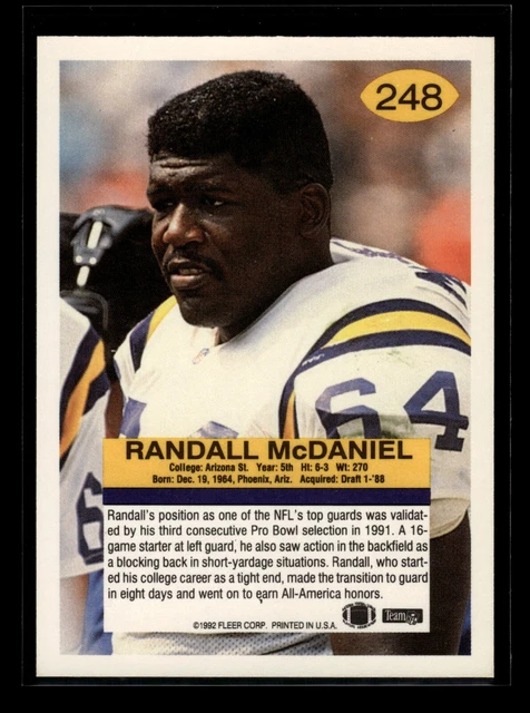 248 ~ RANDALL McDaniel ~ 1992 Fleer ~BASE~NM~FTB EUR 0,96 - PicClick FR