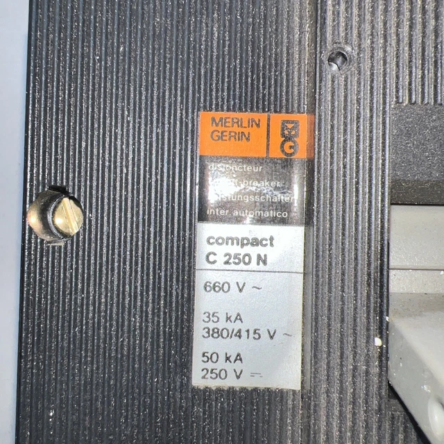 MERLIN GERIN COMPACT C250N 250 AMP dreipoliger MCCB-Leistungsschalter ...