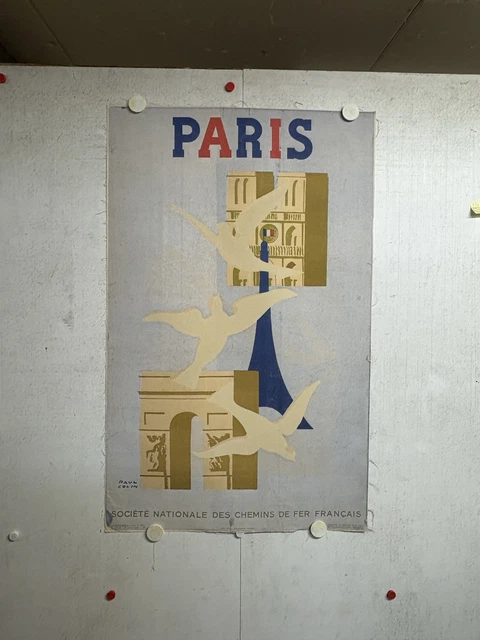 RARE AFFICHE ANCIENNE Paris Tourisme SNCF Par Paul Colin 1945 Entoilée ...