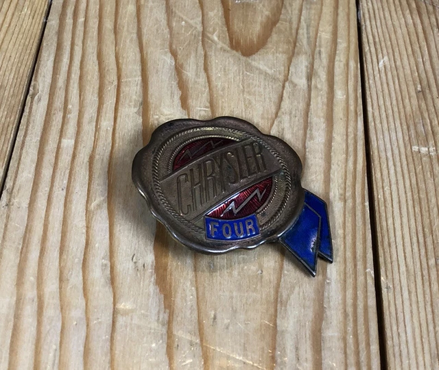 VINTAGE 1920S CHRYSLER Four Seal Enamel Radiator Grille Badge Emblem ...