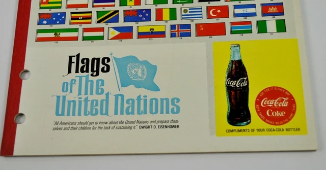 COCA-COLA COKE NOTEBOOK Schreibblock USA 1960er - Flags of the United ...
