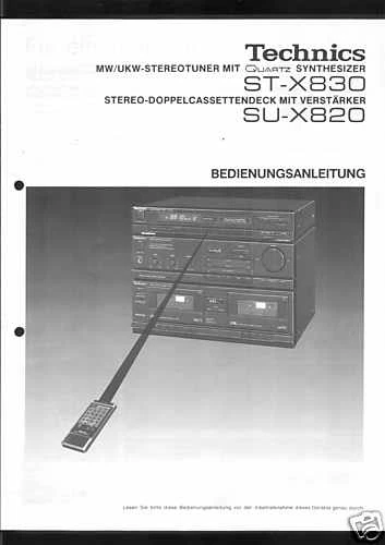 TECHNICS ORIGINAL USER manual manuale d'uso ST-X 830 - SU-X 820 EUR 10 ...