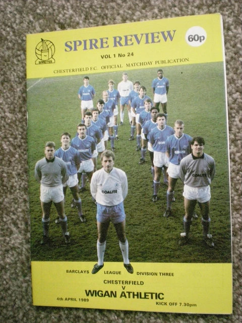 CHESTERFIELD TOWN V WIGAN ATHLETIC, 4th APRIL 1989, NO WRITING, MINT CONDITION. £3.29 - PicClick UK