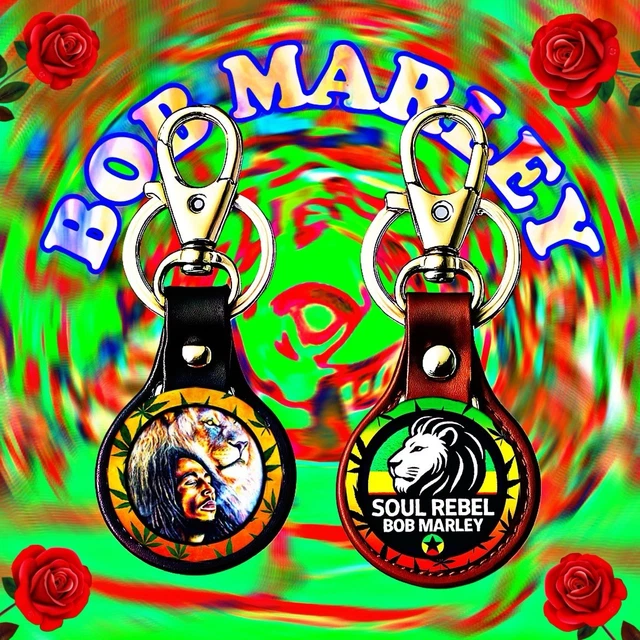 BOB MARLEY 🎸TWO RASTAMAN LEATHER KEYCHAINS 🔥Jah Rastafari 🔥 £20.43 ...