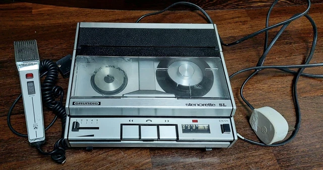 GRUNDIG STENORETTE SL Dictaphone Stenography With Microphone - untested ...