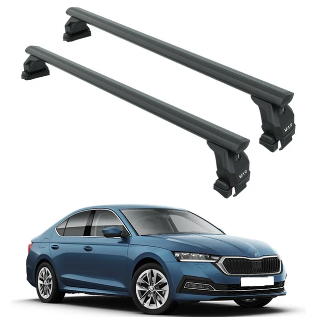 FOR SKODA OCTAVIA Sedan Roof Rack System Carrier Cross Bars Black 2020 ...