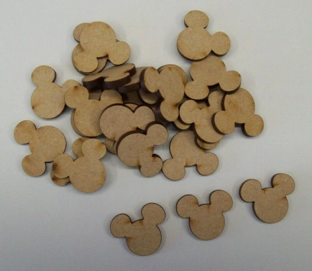 25 X 1'' (25mm) laser cut MDF Mickey Mouse Head Shapes. craft, painting ...