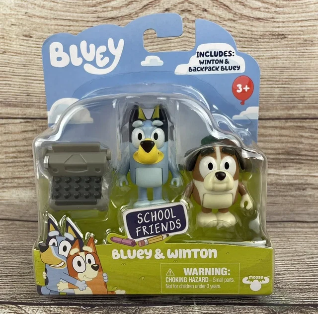 BLUEY SCHOOL FRIENDS Backpack Bluey & Winton Action Figures & Accessory ...