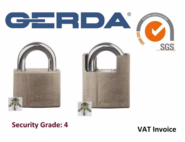 GERDA HEAVY DUTY Padlock Security Grade: 4 Burglar Proof 3 Keys HSS £29 ...