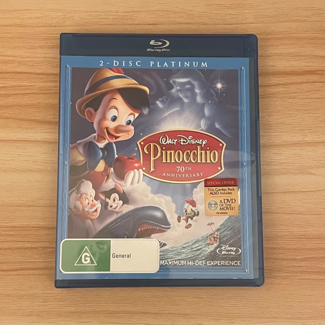 PINOCCHIO 1940 BLU-RAY Platinum 70th Anniversary Edition 3 Discs Region ...