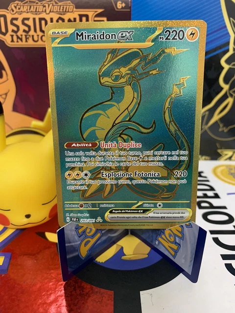 CARTA POKEMON MIRAIDON EX Gold Full Art 243/091 Destino di Paldea ITA ...