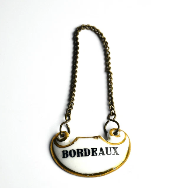 ANTIQUE PORCELAIN FRENCH Decanter Label for Bordeaux circa 1850's £50. ...