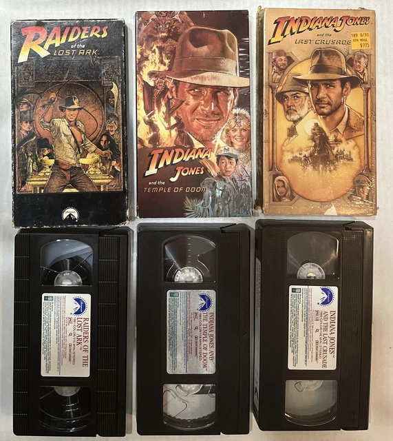 LOT DE VHS Indiana Jones Les Aventuriers de l'Arche Perdue, Temple du Destin, Dernière Croisade ...