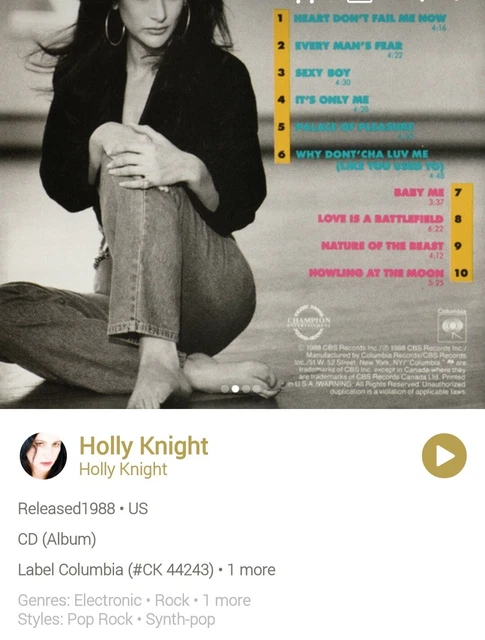 HOLLY KNIGHT (DEVICE 22B3) ~ CD S/T 1988 RARE Hi-Tech AOR Mélodic Rock ...