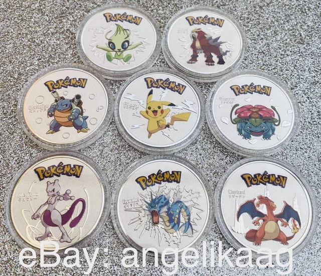 POKEMON PIKACHU X8 Argent de Collection Pièce Monnaie Carte Cadeau ...