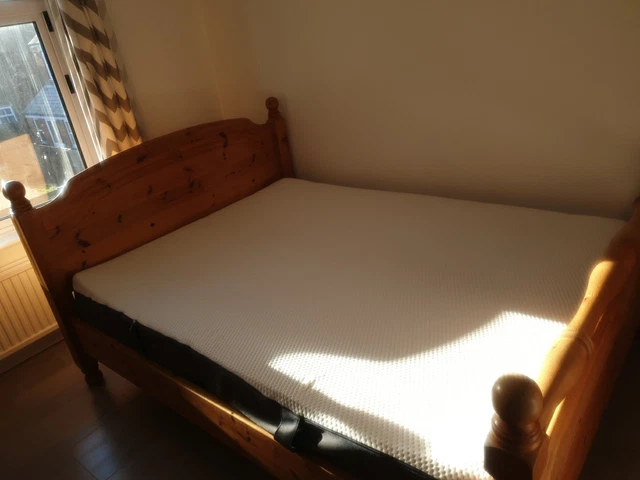 BEAUTIFUL SOLID WOOD King Size Bed Frame with EMMA Mattress and ...